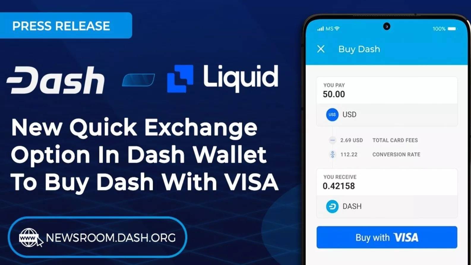 Dash интегрирует платёжную опцию VISA Quick Exchange - Community HUB