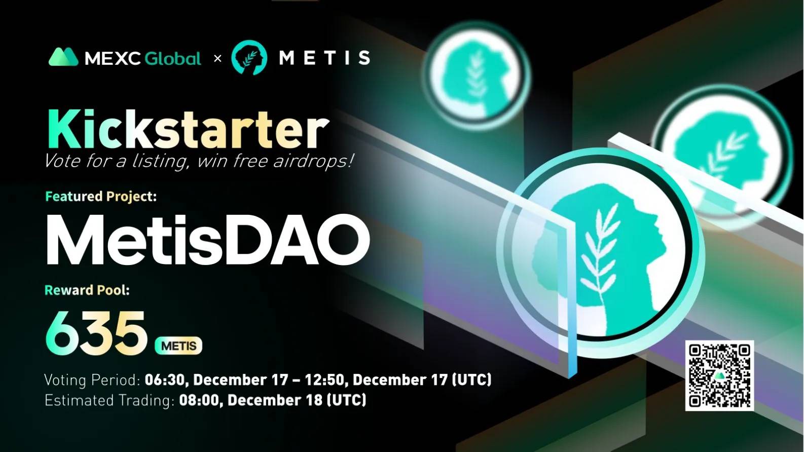 MEXC.COM представляет новую сессию #Kickstarter с $METIS - Community HUB